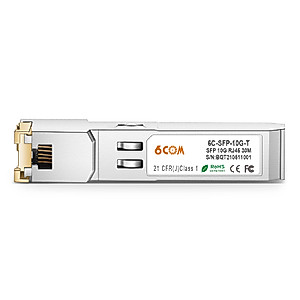 10GBase-T SFP+ Copper RJ45 Module Transceiver, RJ-45 SFP+ CAT.6a, up to 30 Meters, Compatible for Cisco SFP-10G-T-S, Ubiquiti UF-RJ45-10G, Netgear, D-Link, Mikrotik, Supermicro, TP-Link and More