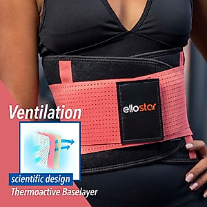 ellostar Women's Waist Trainer: Sweat Band for Belly Fat, Tummy Control, Back Support, Workout Shapewear, Weight Loss Aid Large, Pink