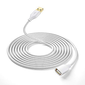 Besgoods USB Extension Cable, 16Ft/5M USB 2.0 Type A Male to A Female Extension Cord USB Cable Extender with Gold-Plated Connectors for Hard Drive,WiFi,Keyboard,Mouse,Printer-White
