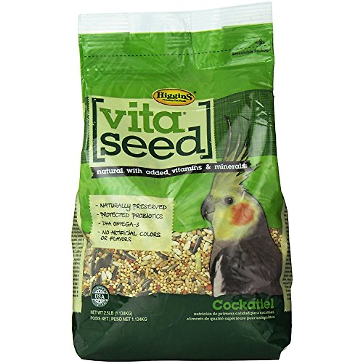 Higgins Vita Seed Cockatiel Food 2.5 LB Bag (Fast by Just Jak's Pet Market