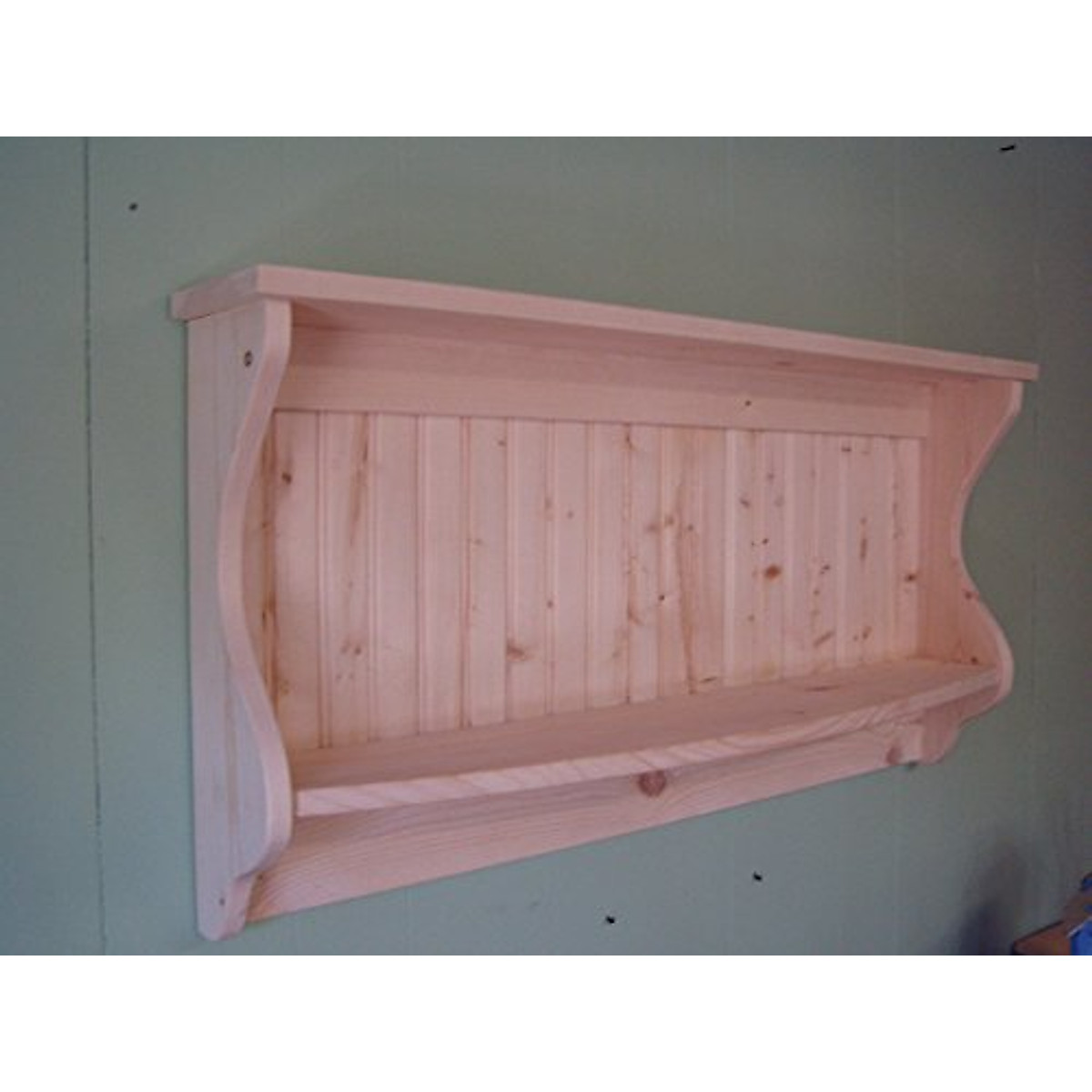 48" Pine Plate Rack Wall Shelf Unfinished