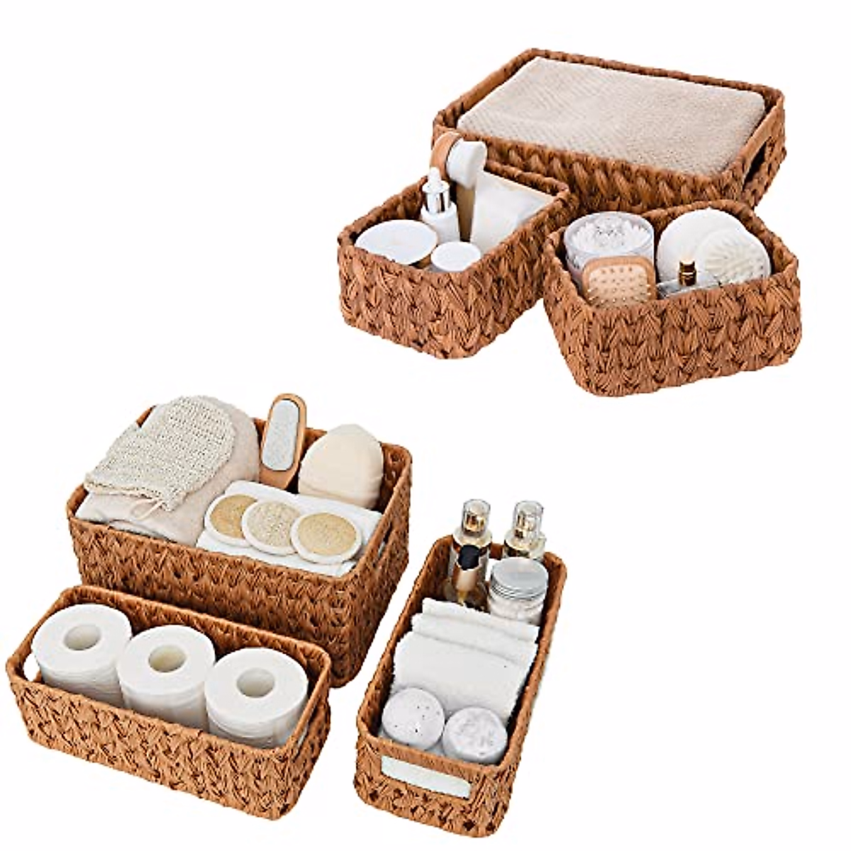 GRANNY SAYS Bundle of 3-Pack Wicker Baskets & 3-Pack Wicker Storage Baskets