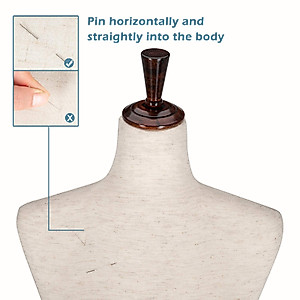 VINGLI Female Dress Form, Mannequin Torso Body with Adjustable Wood Stand for Dress Display Clothes Design, Pinnable Manikin (White, 2-4)