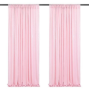 Pink Sequin Backdrop 2 Pieces 2ftx8ft Photography Background Party Curtain Glitter Wedding Backdrop Fabric