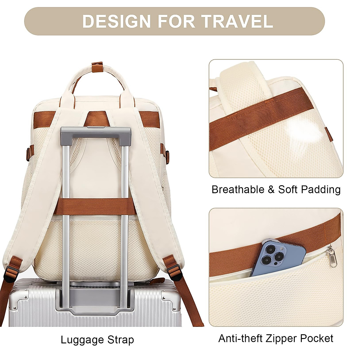 ACESAK Large Travel Backpack for Women Men - 40L Carry On Backpack Airline Approved Personal Item Bag for 15.6 Inch Laptop Backpack, Hiking Waterproof Outdoor Sports Casual Daypack Travel Essentials