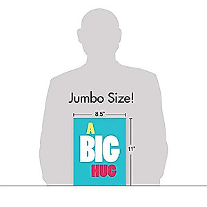 NobleWorks - 1 Large Blank Greeting Card (8.5 x 11 Inch) - All Occasion Notecard with Envelope, Big Bold Letters - Big Hug J9652
