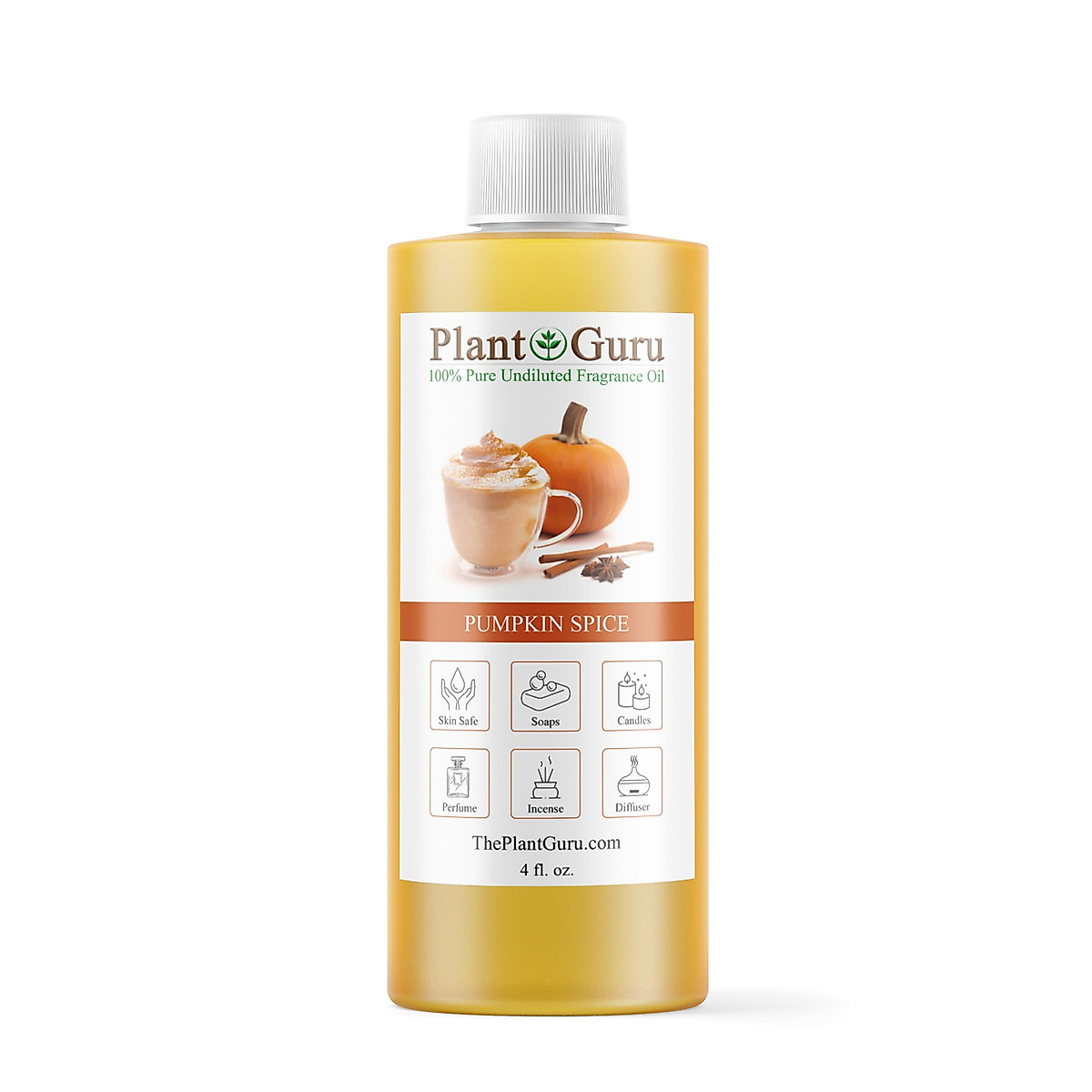 Pumpkin Spice Fragrance Oil, 4 fl. oz., Scented Oil for DIY Soap Making, Candles, Bath Bombs, Potpourri, Reed Diffusers, Aromatherapy, and More