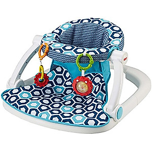 Fisher-Price Portable Baby Chair, Sit-Me-Up Floor Seat with 2 Removable Toys & Washable Seat Pad, Honeycomb [Amazon Exclusive]