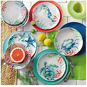 Melamine Sea Life 12-Piece Sealife Dinnerware Set