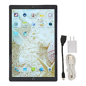 Vikye 10.1in Tablet, 1920x1080 HD IPS Display Tablet 6GB RAM 128GB ROM 5MP 13MP 6000mAh Battery Portable Gaming Tablet