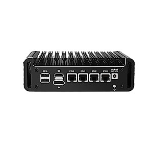 HUNSN Micro Firewall Appliance, Mini PC, VPN, Router PC, Intel Alder Lake-N 12th Gen N100, RJ36, GPIO, TF Slot, HDMI, DP, 4 x 2.5GbE I226-V, Barebone, NO RAM, NO Storage, NO System