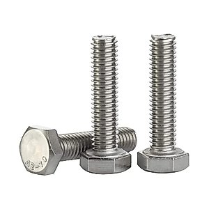 M8 x 25mm Hex Head Screw Bolts, Fully Threaded, Stainless Steel 18-8, Plain Finish, Quantity 25