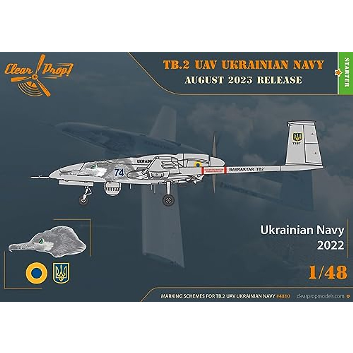CLEAR PROP 4810-1/48 - Bayraktar TB.2 UAV UKRAINIAN NAVY Plastic model kit
