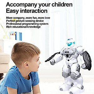 SNOEMWU Kids Remote Control Robot,21 Functions Gesture Sensing RC Robot Toy, Remote Control Electronic Robot for Kids Boys Girls with Walking Singing Dancing Kids Toys