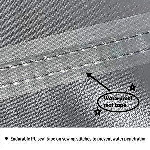 WJ-X3 Small Patio Dining Set Waterproof Anti UV No Fading Heavy Duty Outdoor Square Furniture Cover, 84 x 32 Inches, Beige and Gray