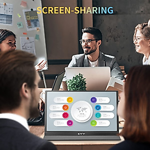 KYY 15.6'' Portable Monitor Bundle [K3 Black & K3-3 Grey] 1080P 4K FHD USB-C Laptop Monitor HDMI Computer Display HDR IPS Gaming Monitor w/Smart Cover & Dual Speakers, for Laptop PC Phone PS4 Xbox Swi