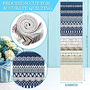 80 Pcs Cotton Fabric Roll up Fabric Strips Bundle 2.55 Inch Quilting Fabric Precut Roll for Quilting Patchwork Sewing for Thanksgiving Fall Christmas DIY Craft Blanket Purse Making (Elegant Style)