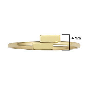 Kooljewelry 14k Yellow Gold Minimalist Double Bar Ring (size 8)
