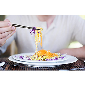 finessCity Chopsticks, 1 Pair of Chopstick, Titanium Chopsticks with Aluminium Case (Pink)