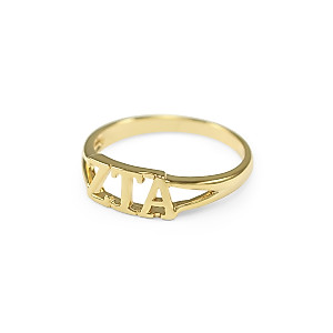 The Collegiate Standard Zeta Tau Alpha 14k Gold Plated Sorority Ring with Greek letters (5.0)