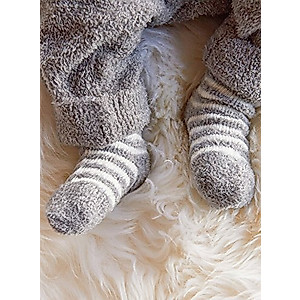 Barefoot Dreams Kids Unisex CozyChic® Lite Infant Sock Set (Infant) Pewter/Pearl One Size