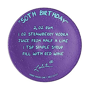Enesco Designs by Lolita Happy 50th Birthday Hand-Painted Artisan Wine Glass, 1 Count (Pack of 1), Multicolor