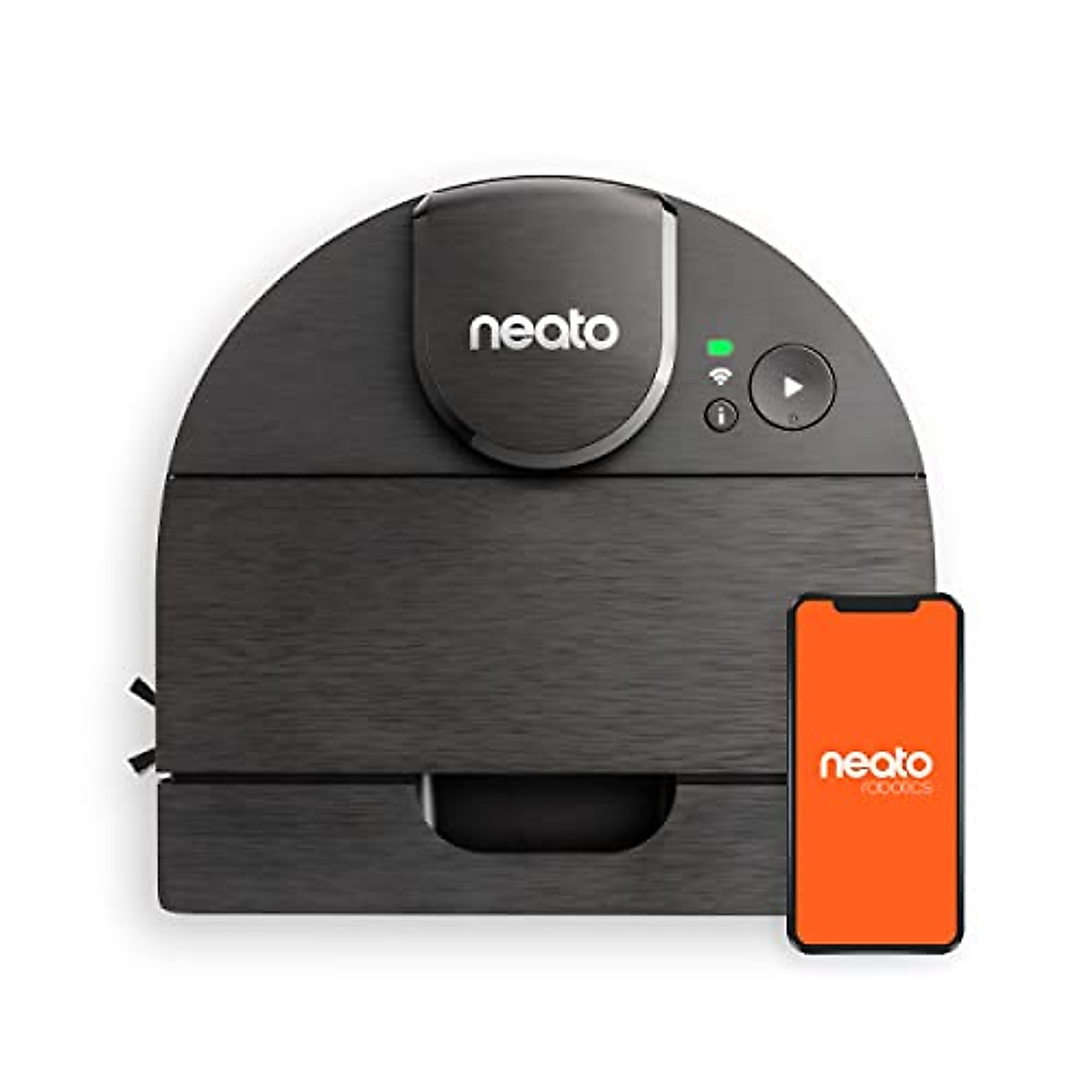 Neato D9 Intelligent Robot Vacuum Cleaner–LaserSmart Nav, Smart Mapping, Cleaning Zones, WiFi Connected, 200-Min Runtime, Powerful Suction, Turbo Clean, Corners, Pet Hair, XXL Dustbin, Alexa. 945-0445