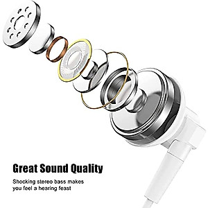 Bluetooth Headphones Wireless Earbuds for iPhone/Android, Noise Cancelling Immersive Waterproof Wireless Earphones with Charging Case Compatible with iPhone 14/13/12/11/SE/X/8/7/iPad/Android - White