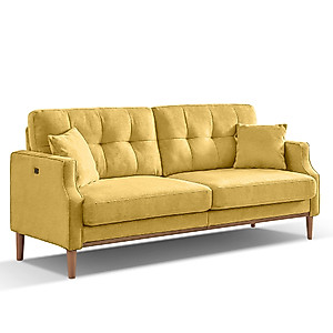 Miscoos Yellow 3-Seater Living Space Sofa with Waterproof Fabric