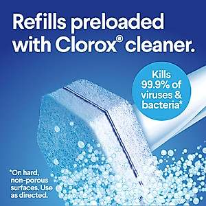 Clorox Toilet Wand Disinfecting Refills, Toilet and Bathroom Cleaning, Toilet Brush Heads, Disposable Wand Heads, Blue Original, 30 Count