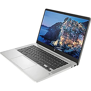 HP 2022 14" HD IPS Chromebook, Intel Processor Up to 3.0GHz, 4GB Ram, 64GB SSD, 4K Graphics, Super-Fast 6th Gen WiFi, Chrome OS, Dale Silver(Renewed) (Dale Silver)