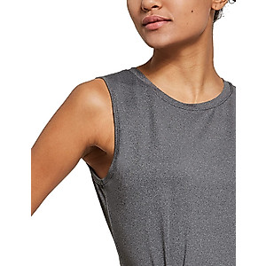 baleaf Women's Workout Tops Sleeveless Running Yoga Tops Gym Atnletic Shirts Activewear Gray Size L