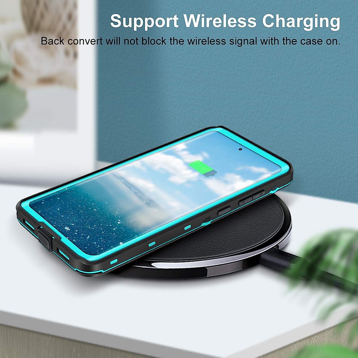 for Samsung Galaxy S21 Ultra Phone Case Waterproof with Screen Protector, Full Body Protection Heavy Duty Shockproof Drop Proof Anti-Scratched Rugged Cases Cover for Galaxy S21 Ultra 6.8" （All Teal）