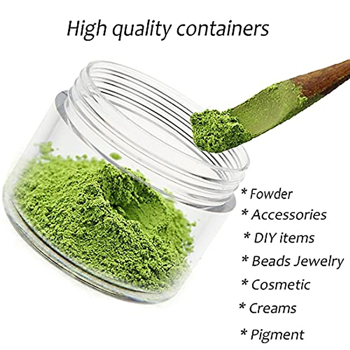 ZEJIA 1oz Plastic Jars with Lids, 6PCS Clear Small Plastic Jars, Empty Plastic Containers with Black Lids, Round Travel Jars for Cosmetics, Lotions, Acrylic Powder, Beauty Product, Slime