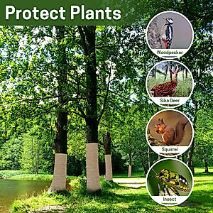 ZELARMAN 2 Pack Natural Burlap Fabric Tree Protector Wraps,7.8" Wide x 118 "Long Winter-Proof Tree Trunk Guard Protector Wrap,Suitable for Keep Plant Warm and Moisturizing, Animal Bites