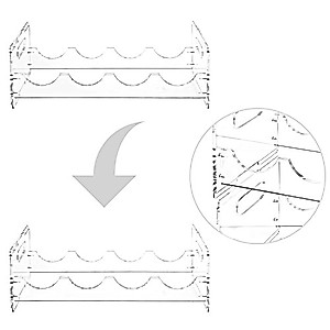 MyGift® Set of 2 Premium Clear Acrylic Stackable Wine Racks with Cutout Handles - Holds 8 Bottles