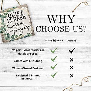 Quiet Please Session in Progress Sign Hanging Wood Door Sign Great for Home Office Salon Law Firm Therapy Counseling Online Classes Massage Decorative Wood Sign Wall Art