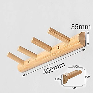 Moetron Modern Wall Mounted Coat and Hat Rack –4 Pegs, Beautiful Bamboo Wood Entryway Hanger with Screws - Wooden Bedroom and Bathroom Robe Towel Racks - Easy Assembly, Durable , Classic Design