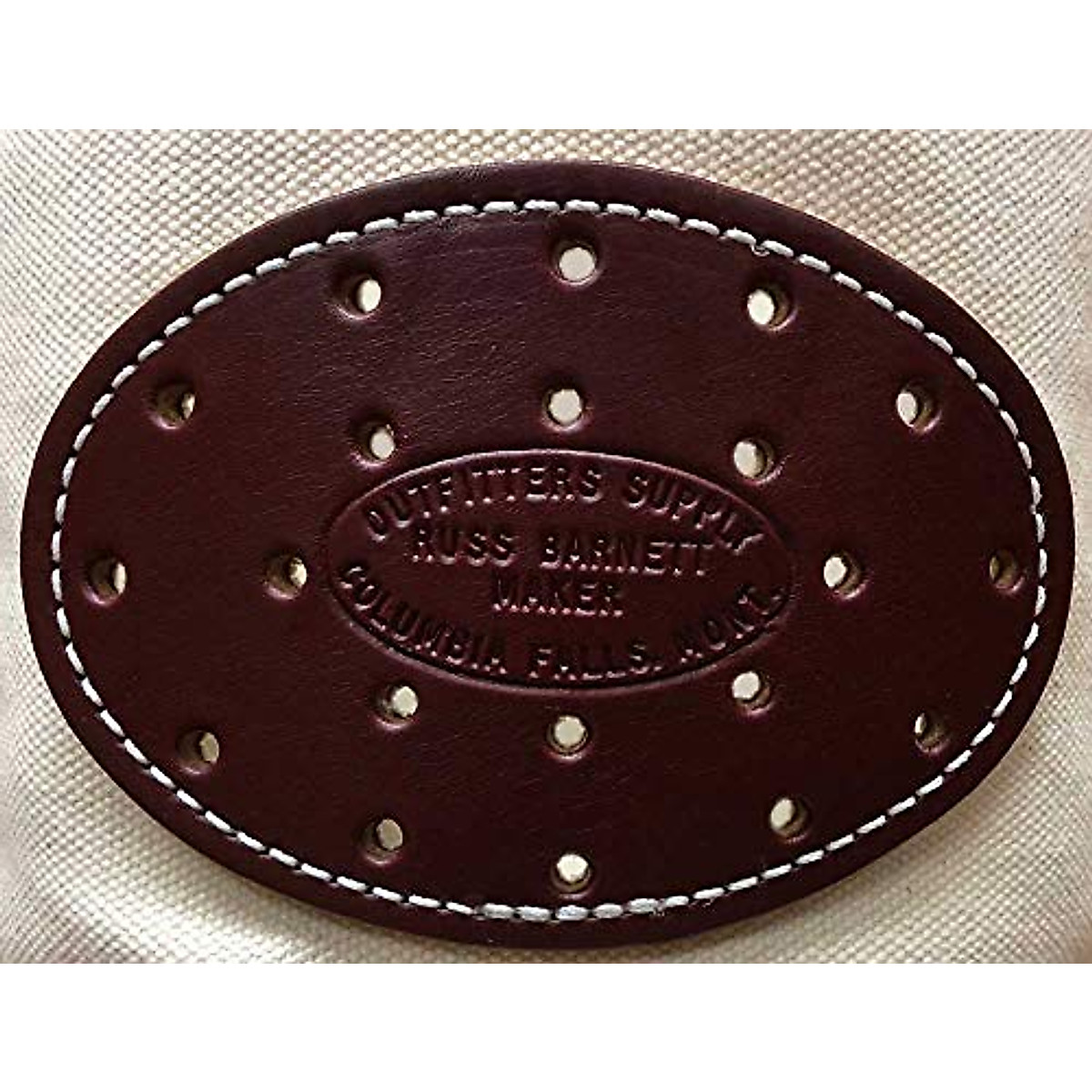 Outfitters Supply Classic Canvas & Leather Horse or Mule Feedbag, Handmade in Montana USA Leather, Adjustable Strap, Solid Leather Bottom with Leather Side Ventilation
