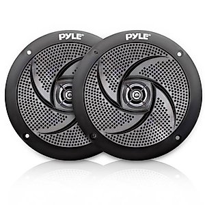 Pyle Low-Profile Waterproof Marine Speakers - 240W 6.5 Inch 2 Way 1 Pair Slim Style Waterproof and Weather Resistant Outdoor Audio Stereo Sound System, for Boat, Off-Road Vehicles - Pyle (Black)