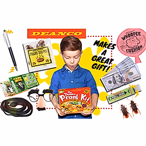 DEANCO Prank Kit-Joke Box-Ultimate Gift Set-Practical Jokes-Party Favors -40 pcs - Boys Toys Age 8-10 - April Fools Pranks