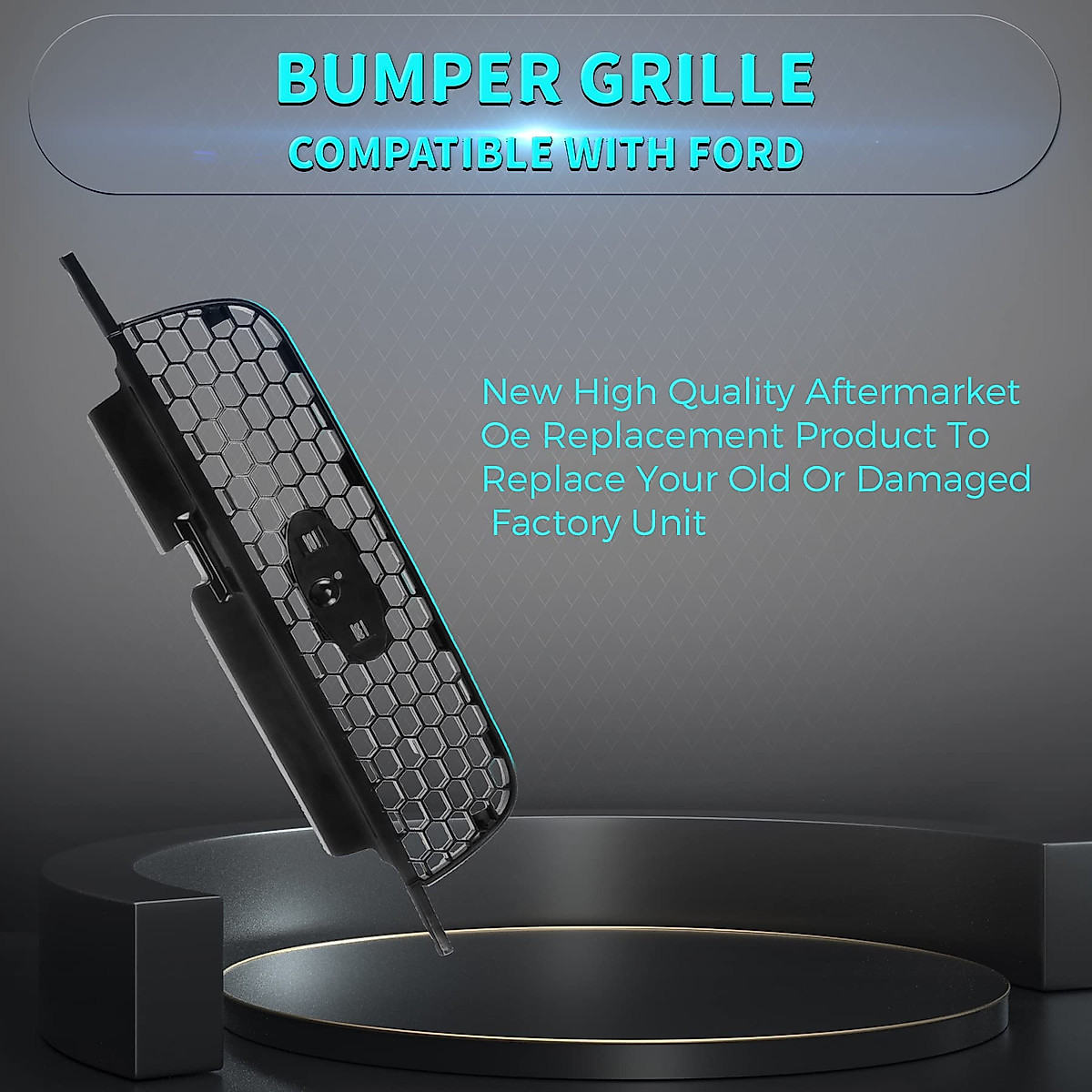 Titanium Plus Autoparts 2005-2007 Compatible With FORD Escape Front Grille Grill Black FO1200446 5L8Z8200AAB