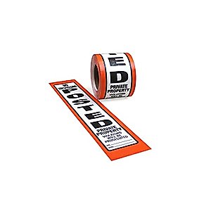 WristCo Posted Sign Orange No Trespassing for outdoors - 4" x 20" 100 per Roll - weatherproof tear-resistant Tyvek high visibility for warning hunting fishing trapping