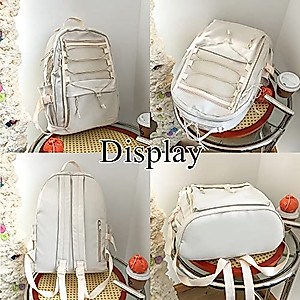 EKUIZAI Solid Color Simple Elementary Backpack for Girls Middle School Bookbag Large Capacity School Bag