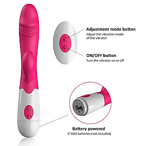 Pink Rabbit Dildo Vibrator, Adult Toys for Womens Sex Pleasure, G Spot Clit Vibrator 30 Speeds, Rose Toys/Woman Sex Toys for Couples. Silicon & Waterproof Female Vibrators with Quiet Operation