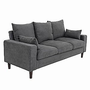 Panana 3 Seater Sofa Couches for Living Room Modern Linen Fabric Couch for Apartment and Small Space, Grey