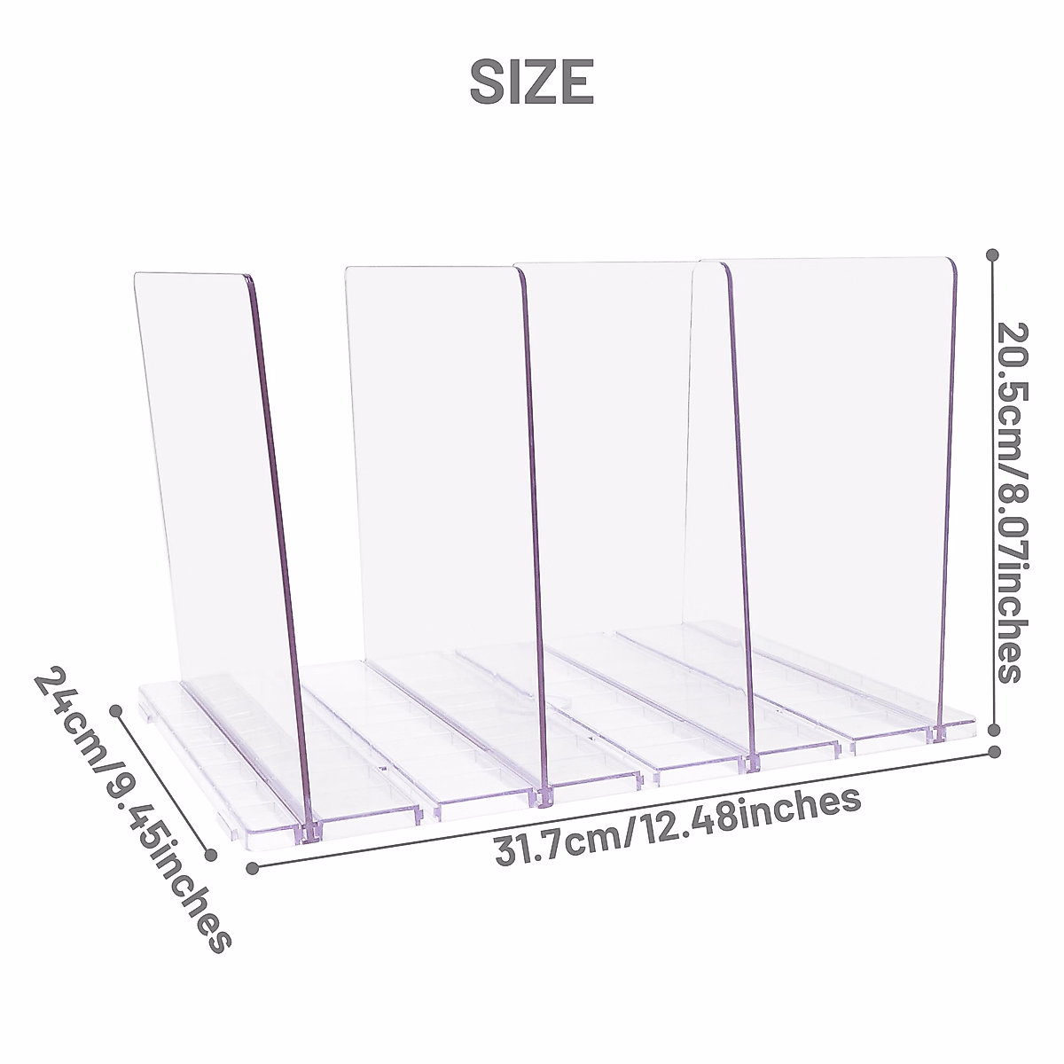 Gift Bag Storage Organizer, Acrylic Clear Shopping Bag Organizer, Adjustable Shelf Divider Bag Organizer for Small Closet, 1 Pack