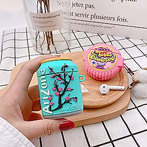 [2Pack] Cute Airpod Case for Airpod 2/1,3D Cartoon Kawaii Food Bubble Gum & Drink Airpods Cover Design Girl Boys Teens Fashion Fun Shockproof Protective Skin Accessories Silicone Case for Airpods 1&2