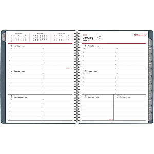 2024 Office Depot® Brand Weekly/Monthly Appointment Book, 8-1/2" x 11", Silver, January to December 2024, OD710530