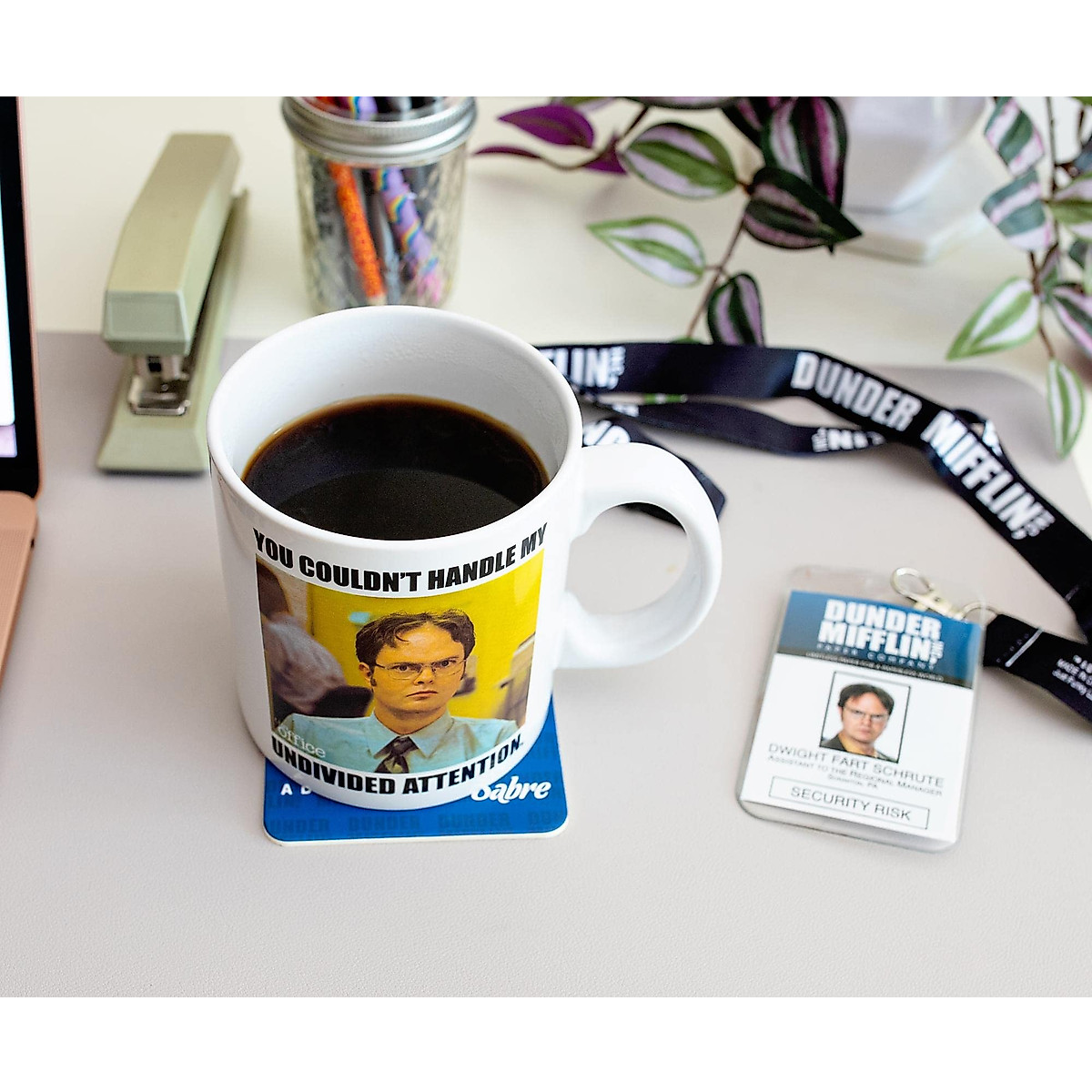 Silver Buffalo The Office Dwight Schrute Undivided Attention Ceramic Mug | Holds 20 Ounces